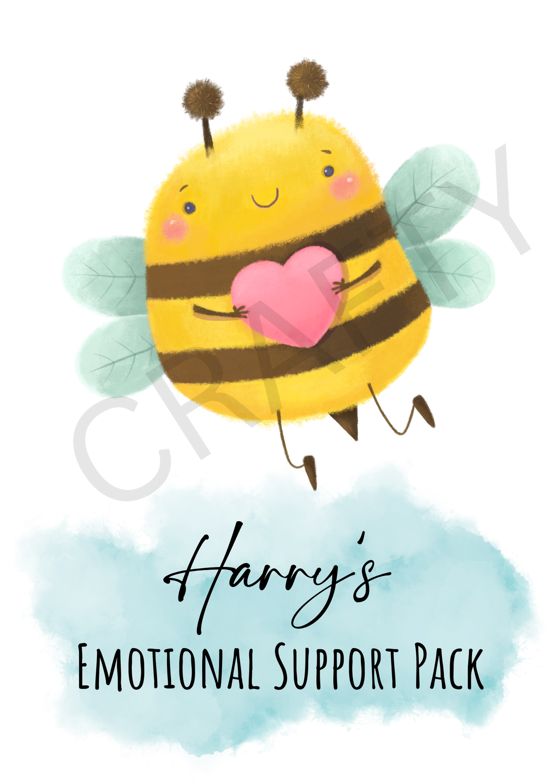 Customised Emotional Support Pack Bee Design Sublimation Print – Crafty ...